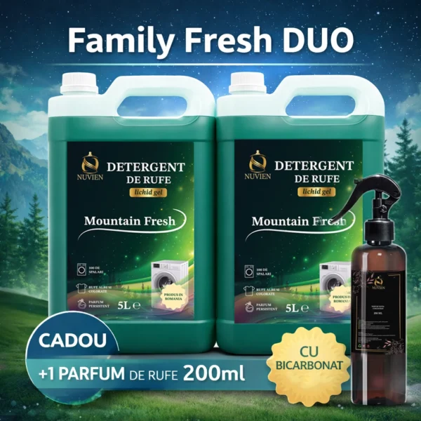 Family Fresh DUO – Pachet Detergent Rufe 2 x 5L Mountain Fresh + Parfum ...